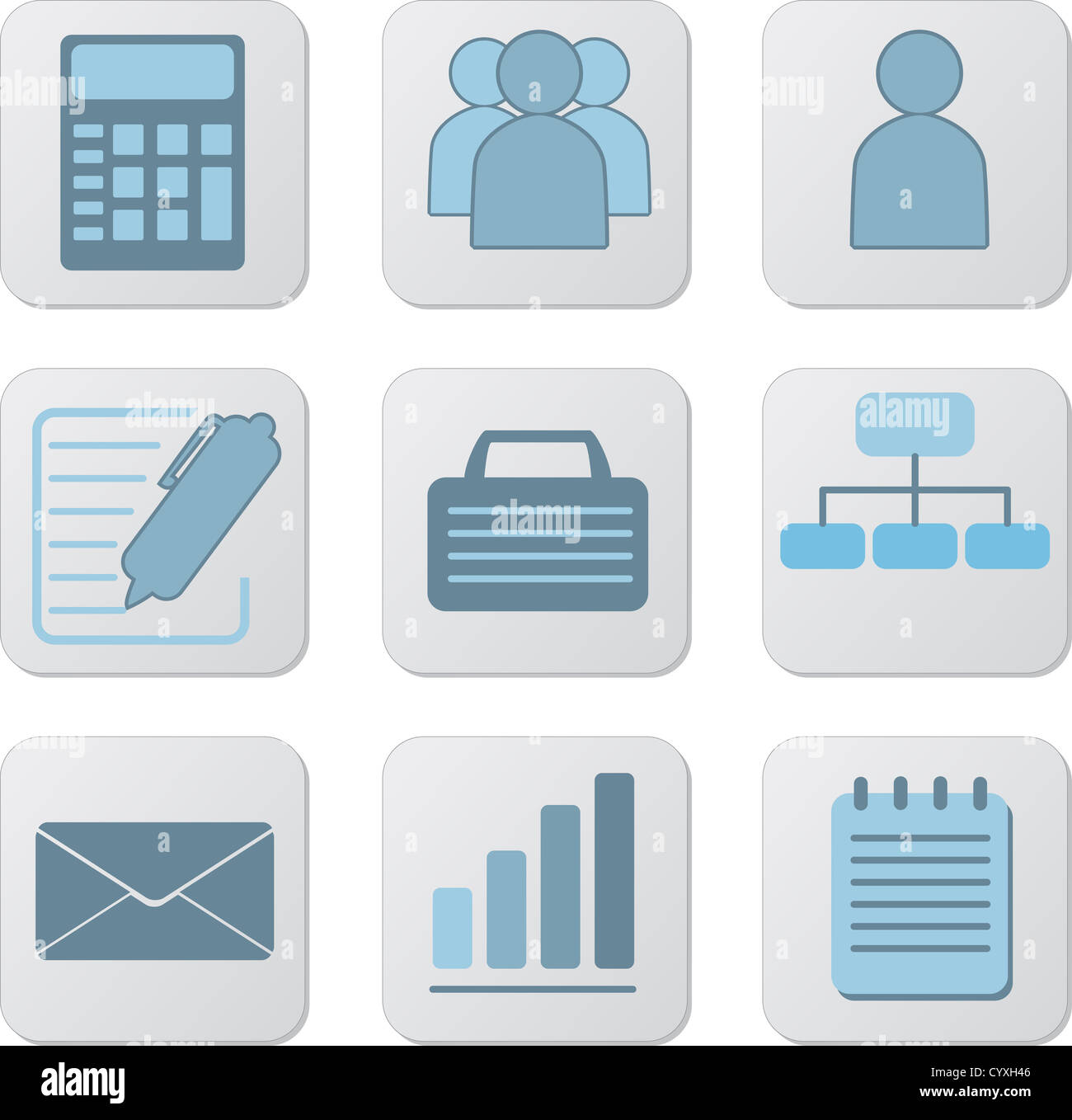 Set of nine business icons for website Stock Photo - Alamy