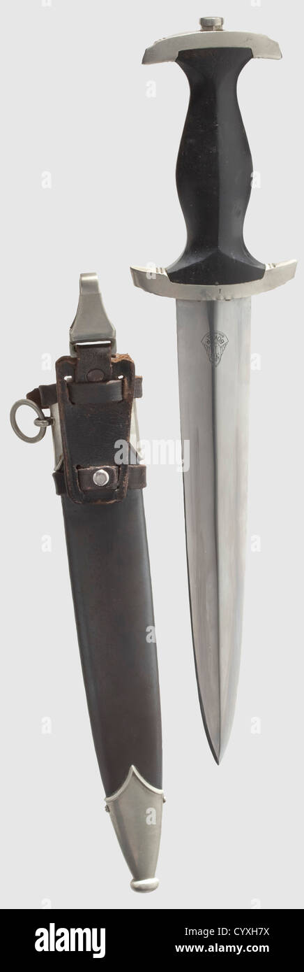 An SS service dagger M 1933 with vertical hanger,maker Böker,Solingen ...