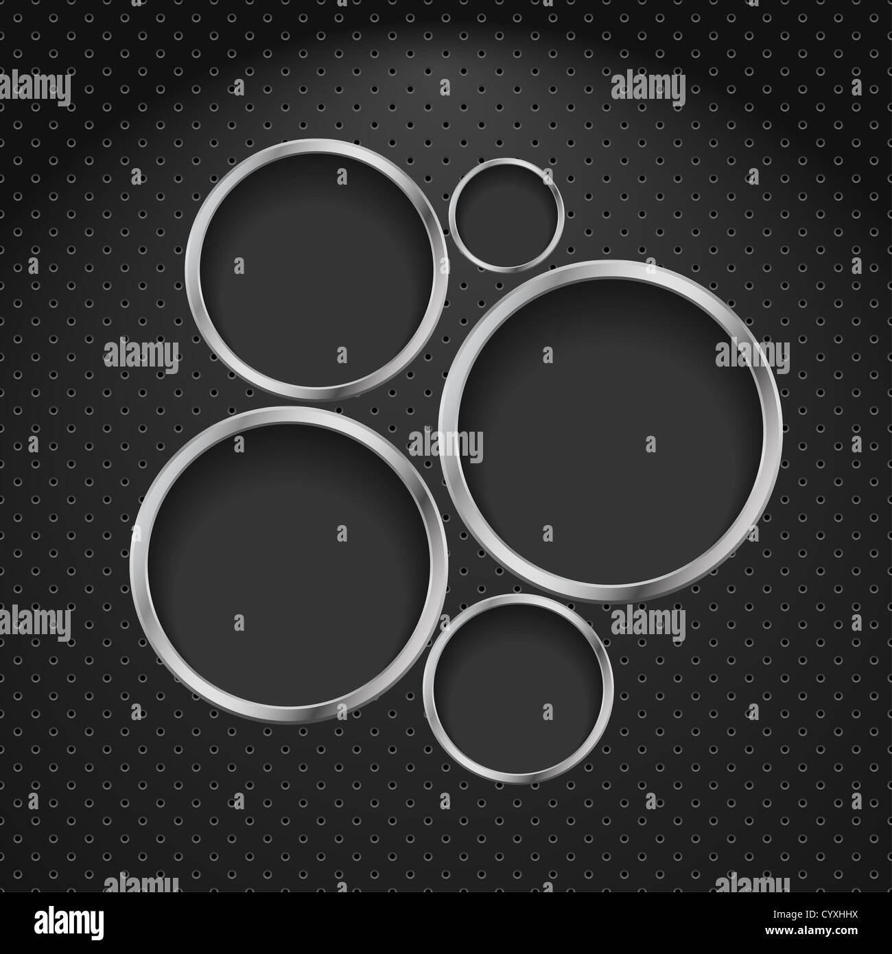 Abstract metal background with circles. Design template Stock Photo - Alamy
