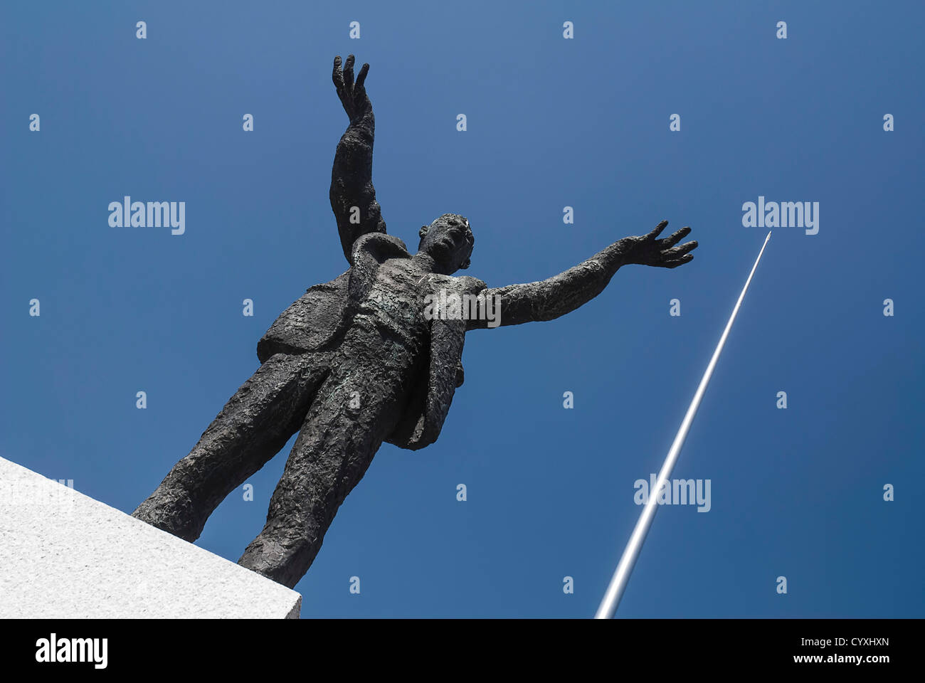 Jim Larkin and the Spire in O'Connell Street. European Stock Photo - Alamy