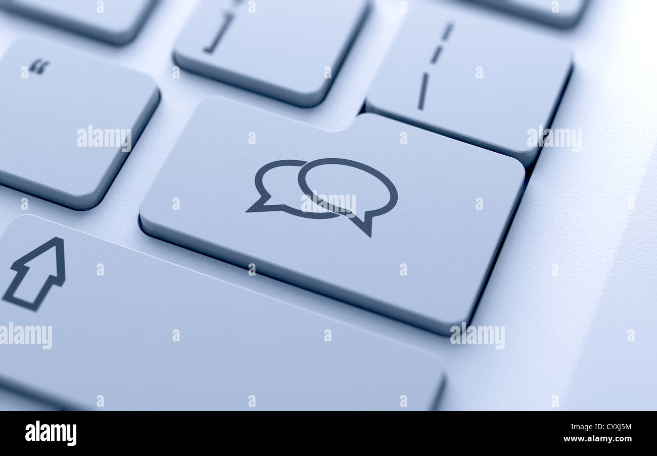 Blank chat button on keyboard hi-res stock photography and images - Alamy