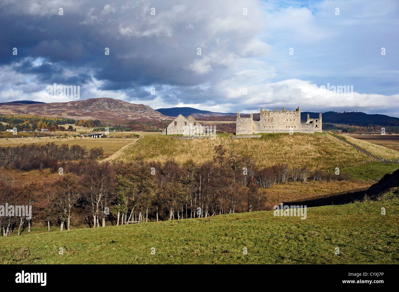 The ruins of Ruthven Barracks near Kingussie in Highland Scotland seen ...