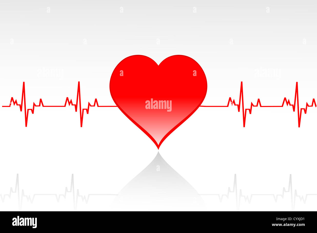 illustration of vector heart with life line running across Stock Photo ...