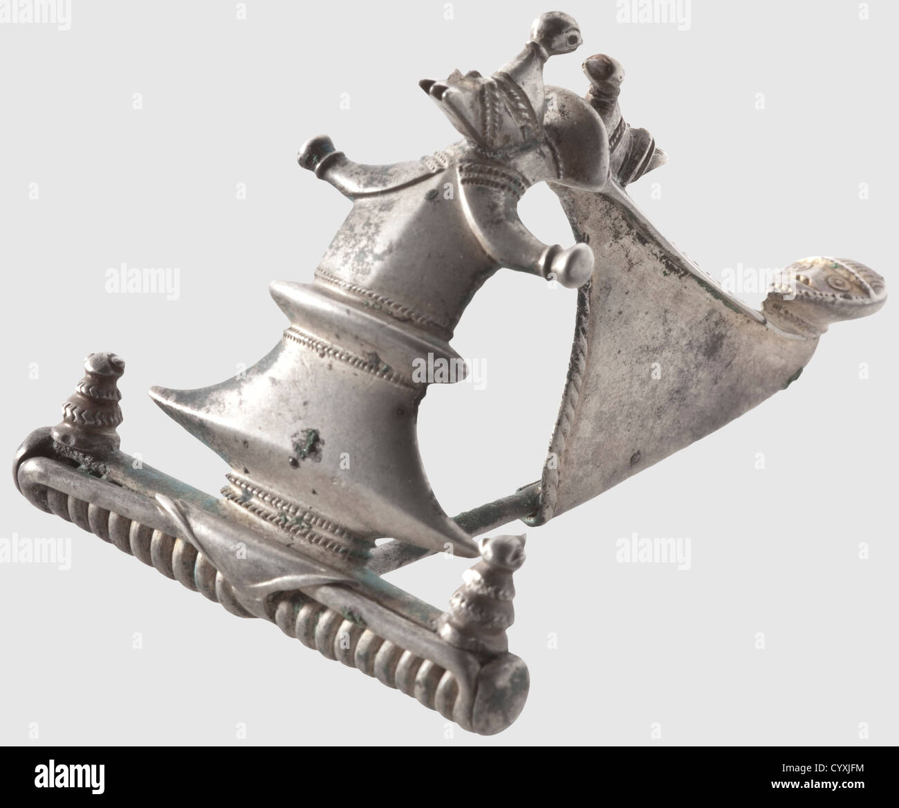 A Thracian fibula, 1st century AD. A silver, completely preserved ...