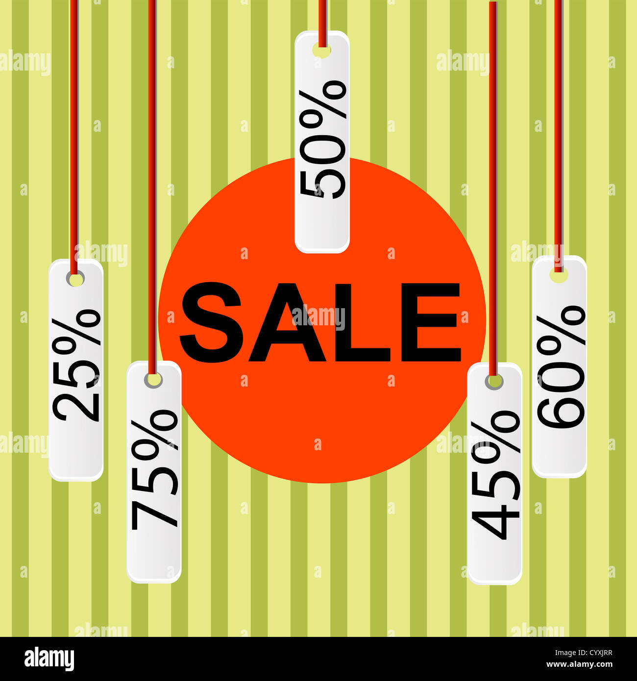 illustartion of vector discount tags on stripped background Stock Photo ...