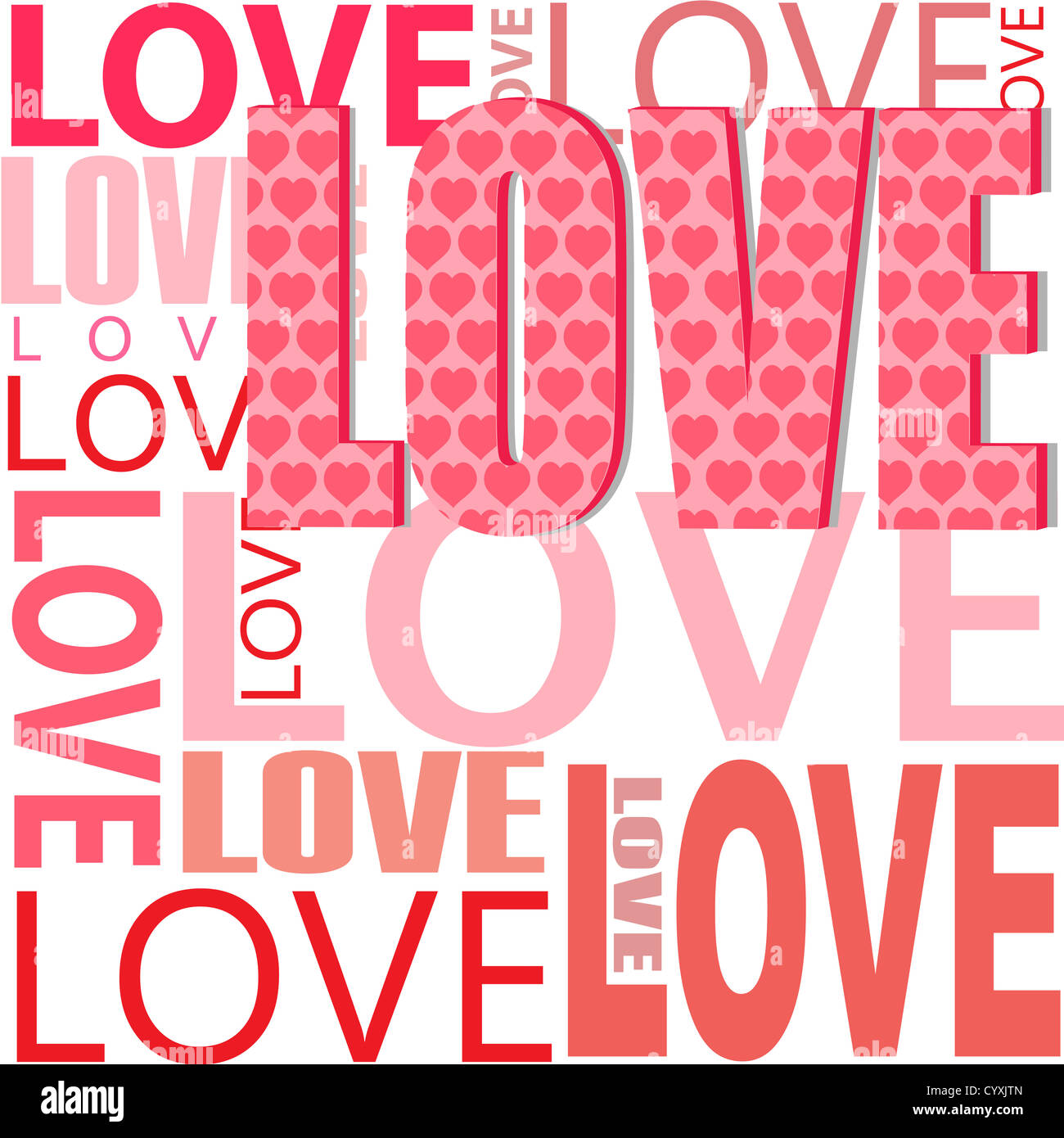 illustration of abstract vector background with love text Stock Photo ...