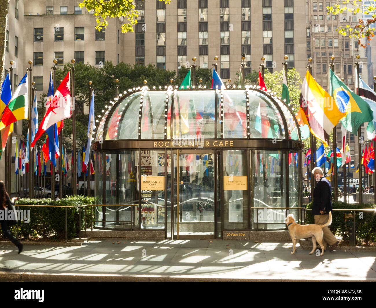 Glass Canopy of Elevator to Rock Center Cafe, Rockefeller Center Plaza ...
