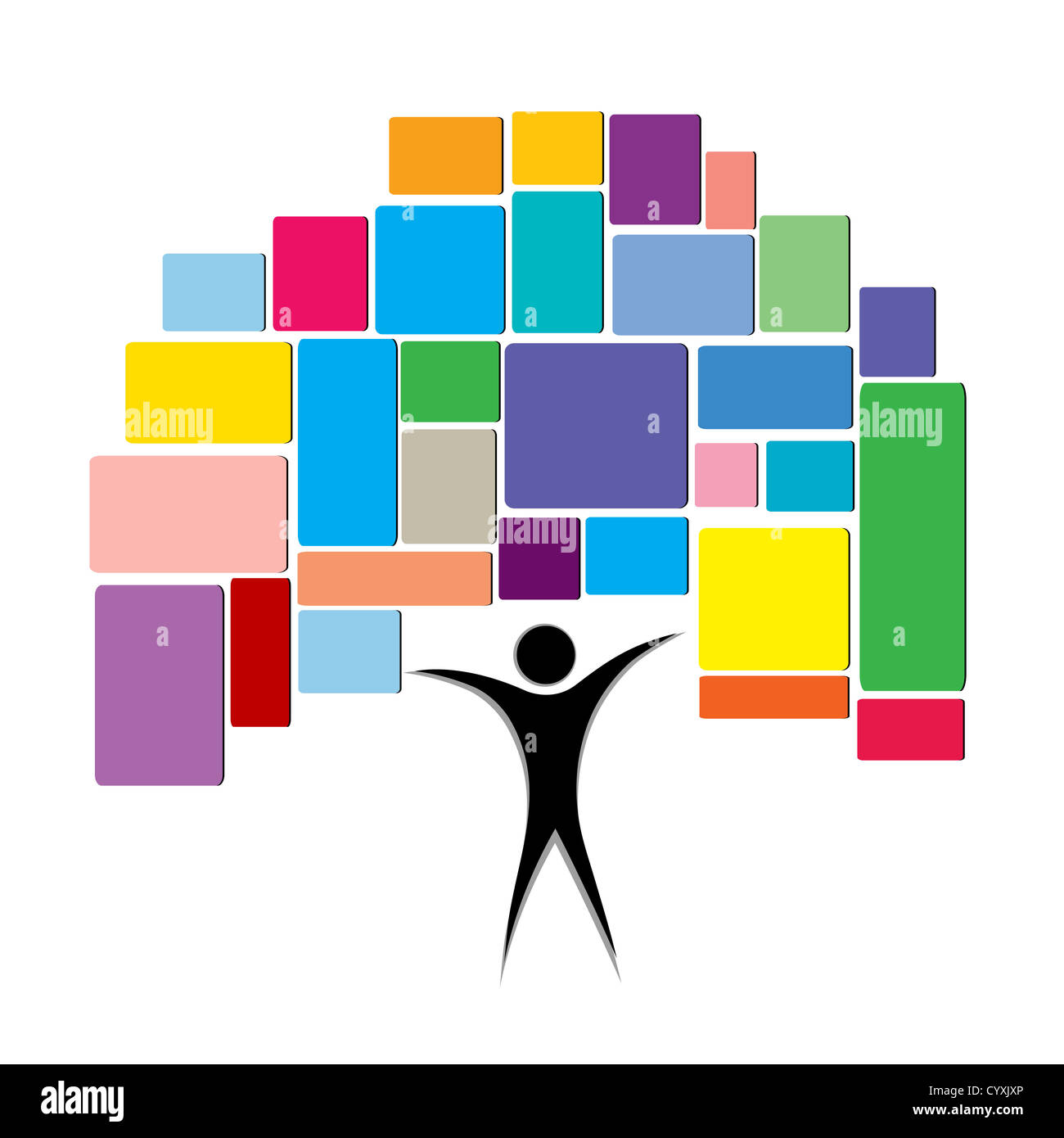 illustration of vector human tree on an isolated background Stock Photo ...