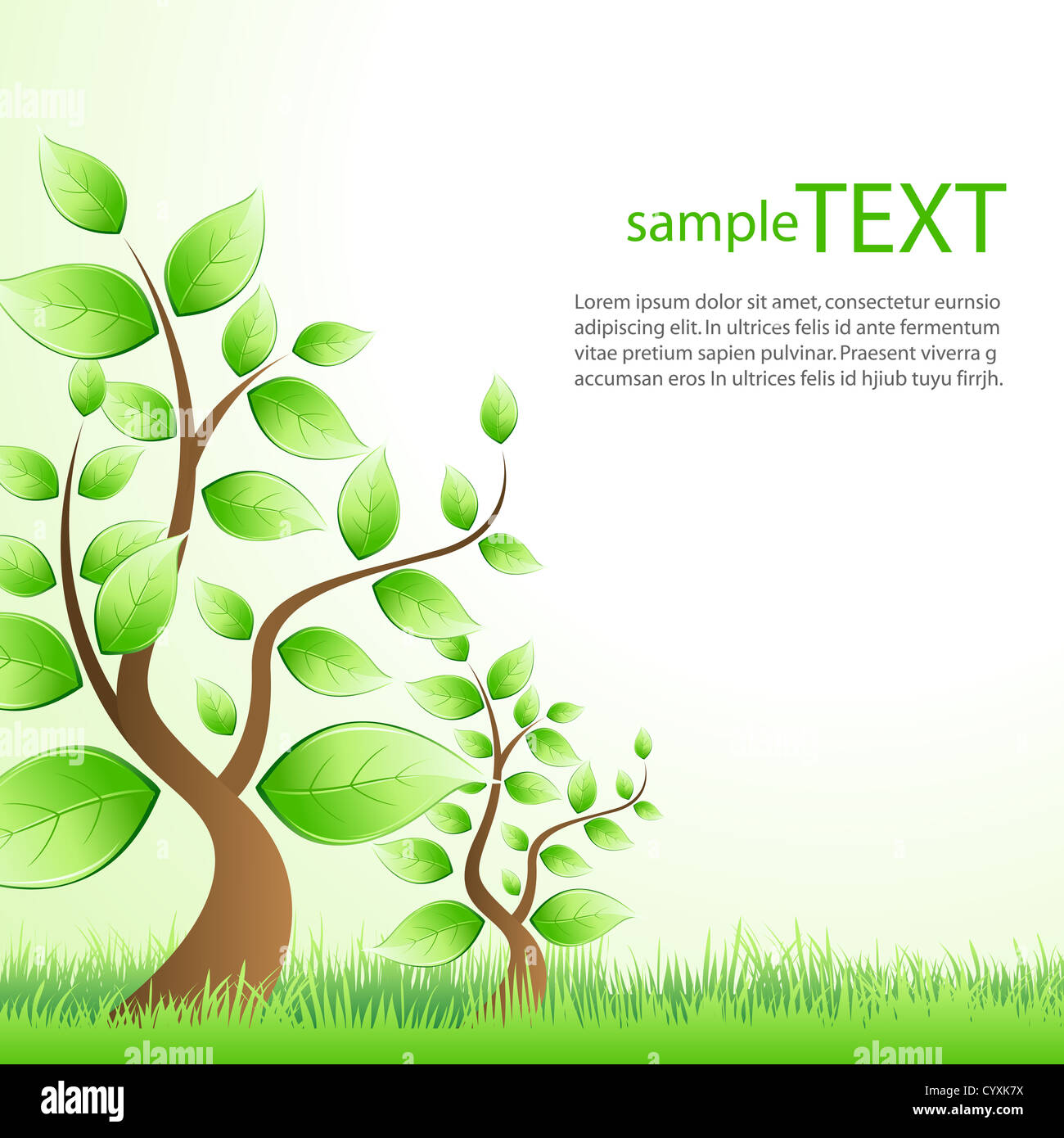 illustration of text template with trees showing ecology Stock Photo ...