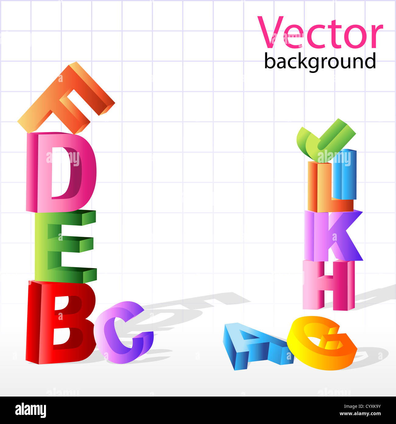 illustration of background with vector alphabets Stock Photo - Alamy