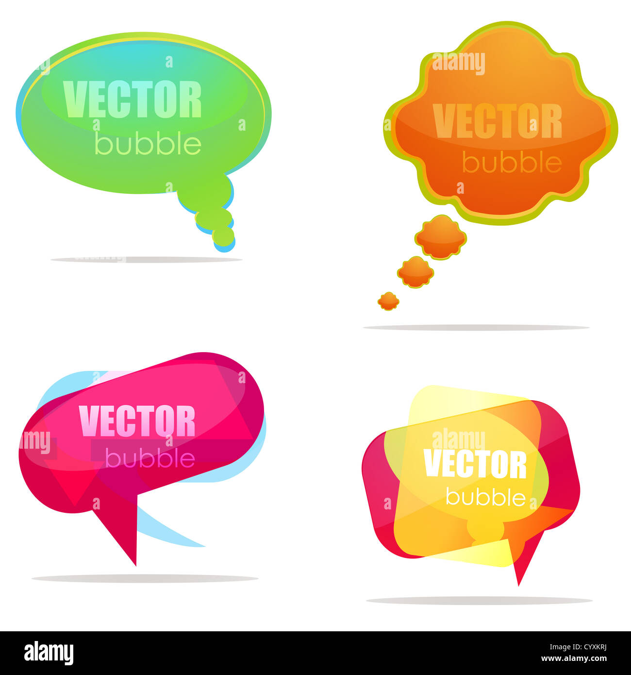 illustration of set of different speech bubbles Stock Photo - Alamy