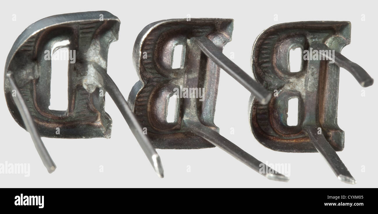 Shoulder-board letters SS-School "Braunschweig" and Rgt. "Deutschland ...