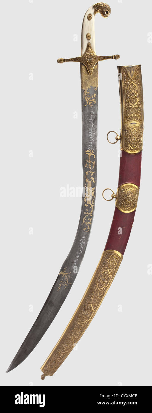 King Otto I of Greece,A presentation saber from Turkish Sultan Mahmud ...
