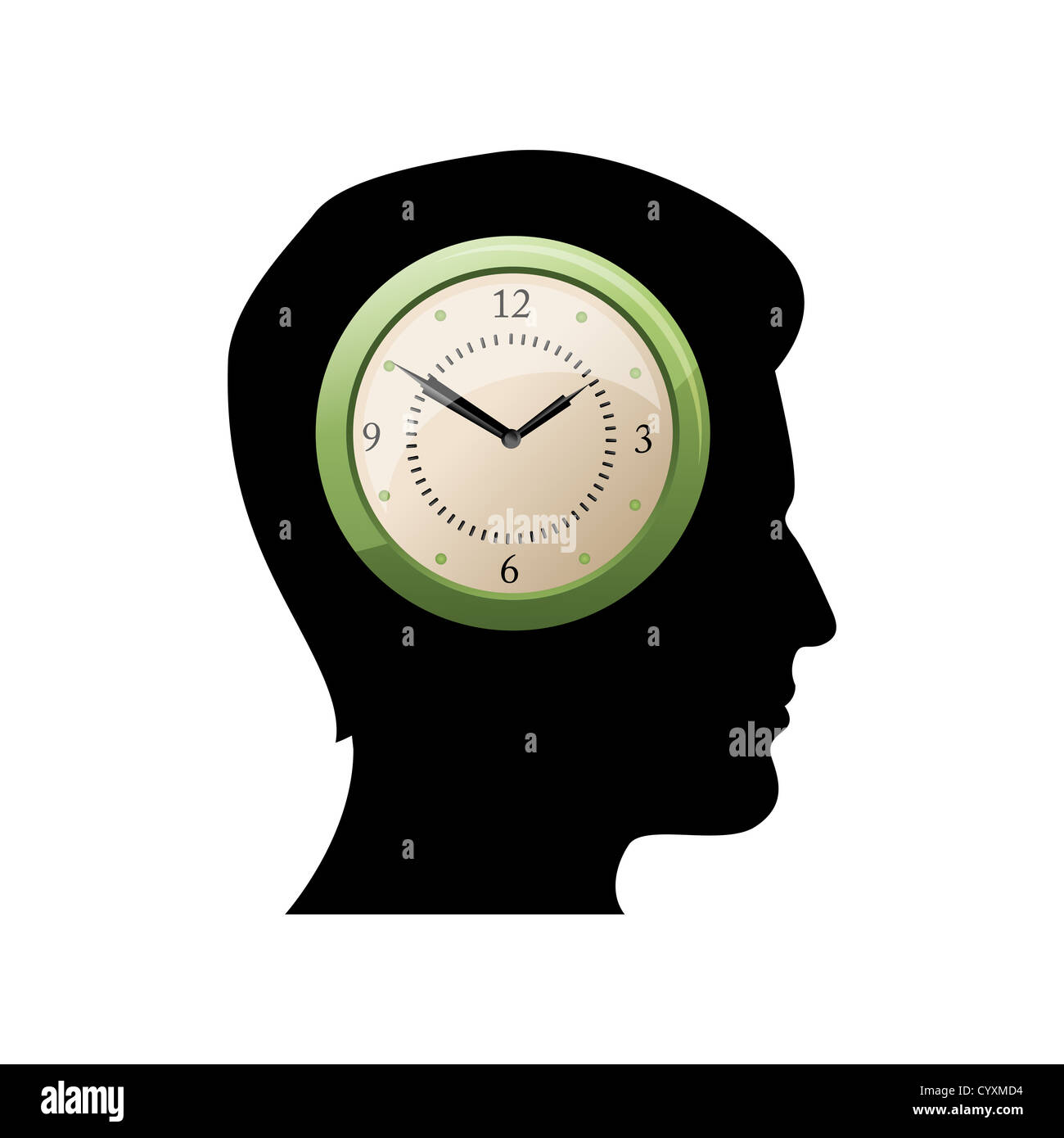 sillhouette of man thinking of time Stock Photo - Alamy