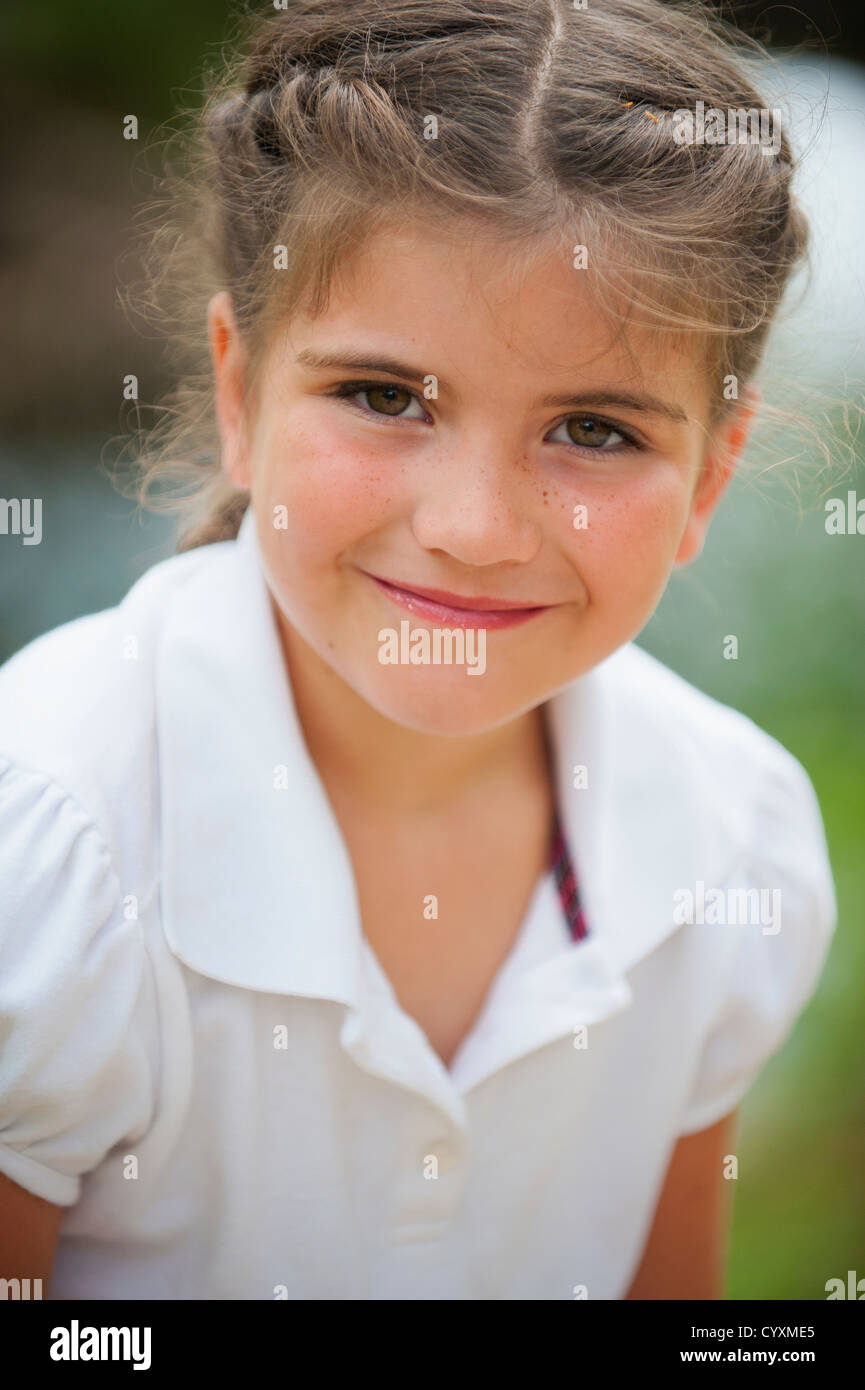 USA, Texas, Girl smiling, close up, portrait Stock Photo - Alamy