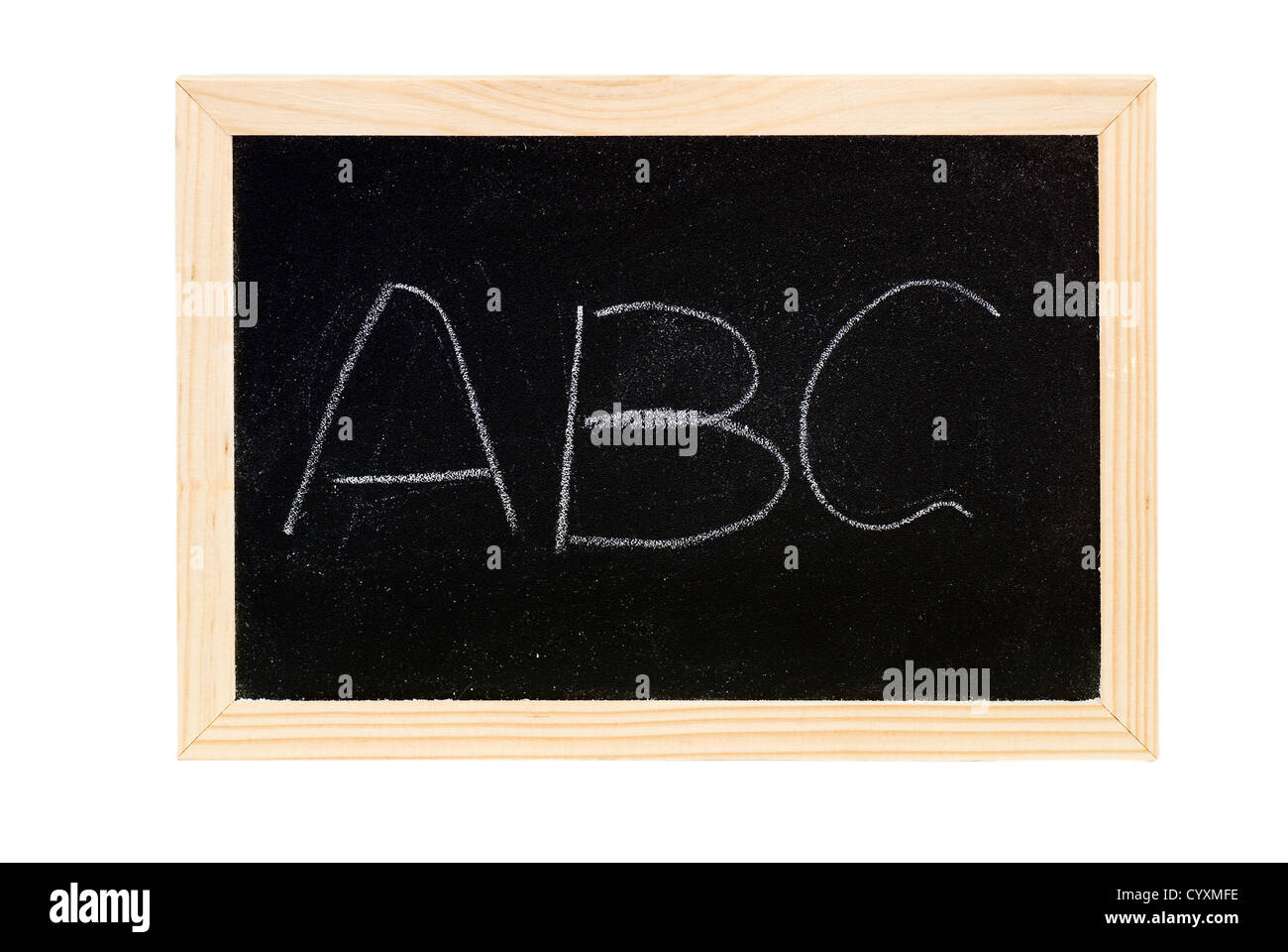 Blackboard was writing white words of "ABC Stock Photo - Alamy