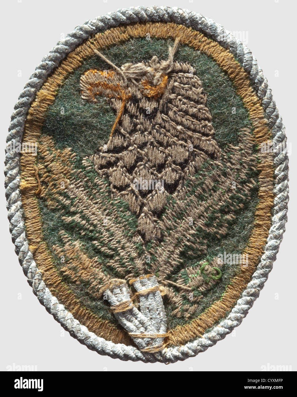 A Sniper's Badge, of the 2nd level Multi-colour machine embroidery on ...