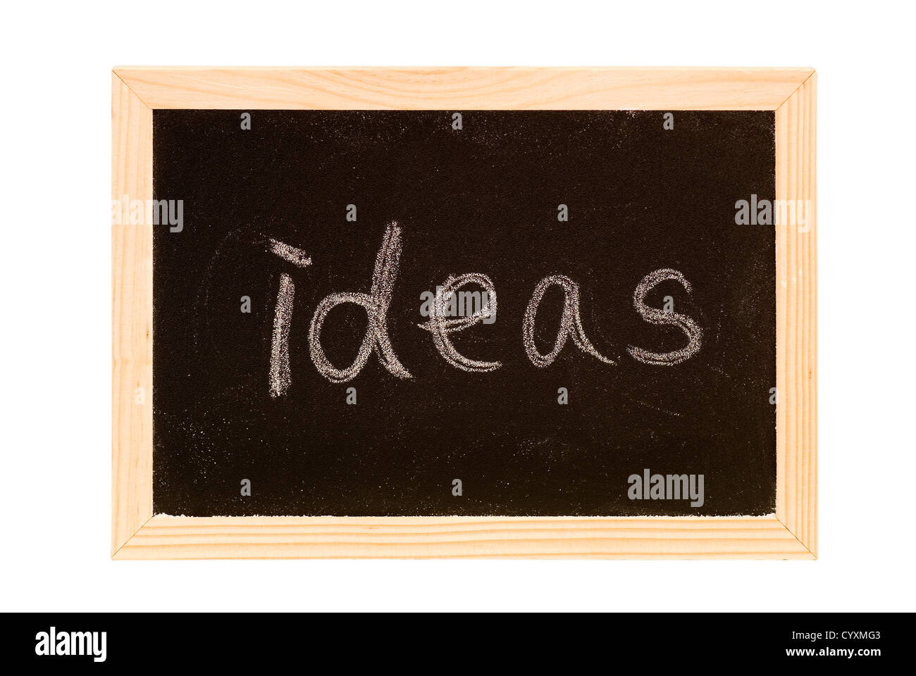 Blackboard was writing white a word of "ideas Stock Photo - Alamy