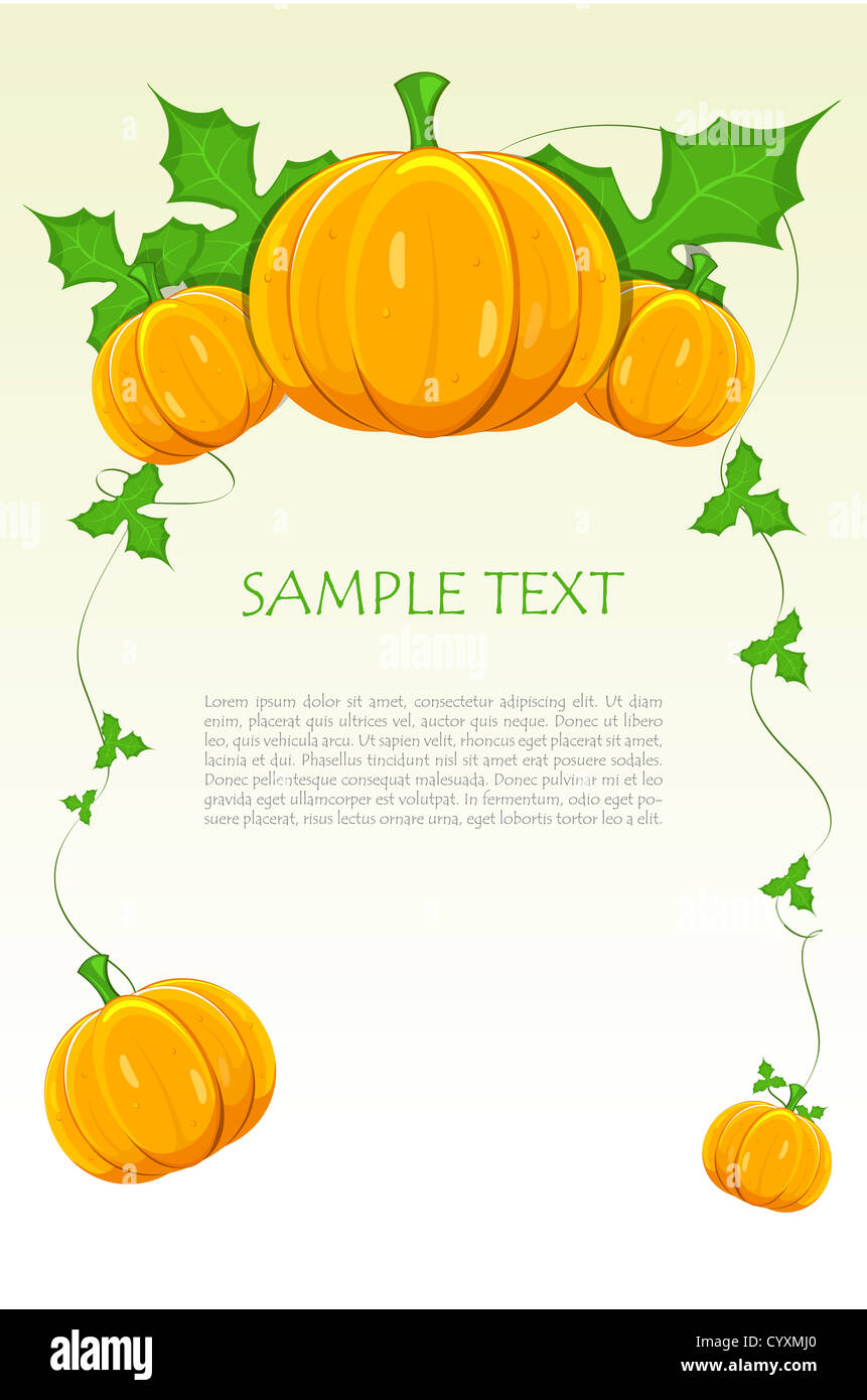 vector halloween pumpkin with text template Stock Photo - Alamy
