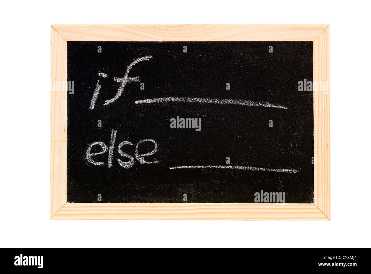 Blackboard writing white a word of "List" and "else Stock Photo - Alamy