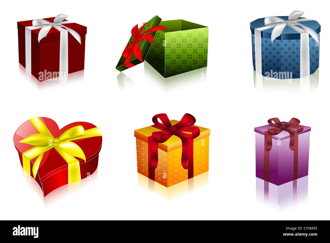 Festive gift boxes pattern Cut Out Stock Images & Pictures - Alamy