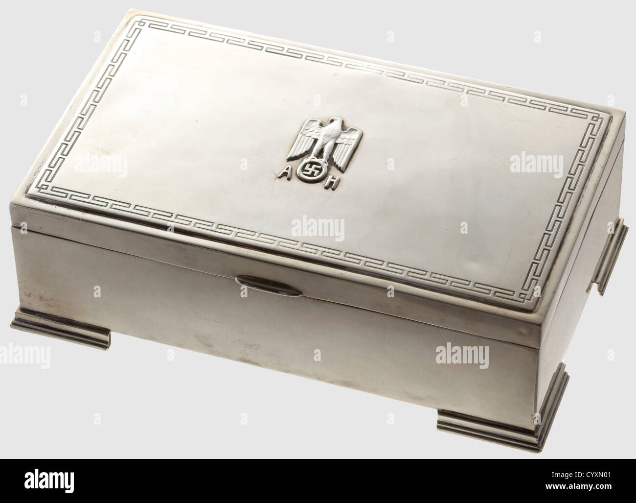 Adolf Hitler,a silver cigarette case from his personal silverware ...