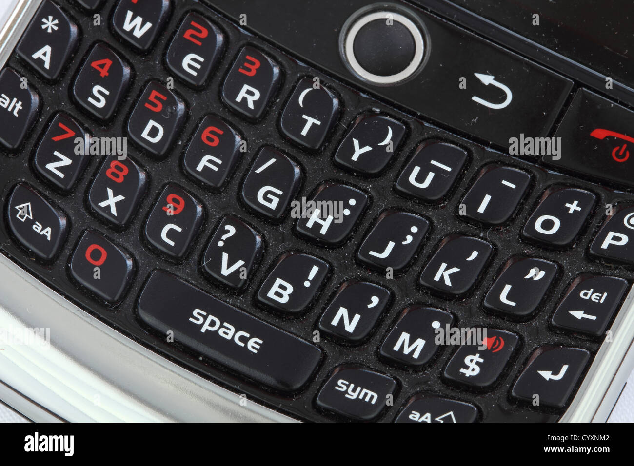 A keyboard on a mobile phone looks fine from a distance, but the dust ...