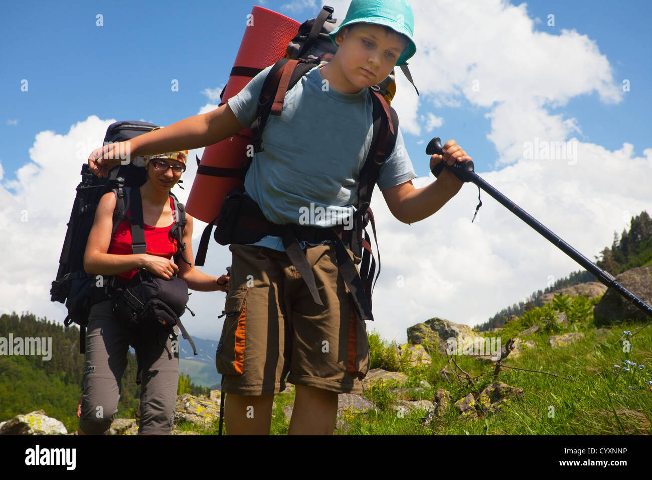 Group in hike Stock Photo - Alamy