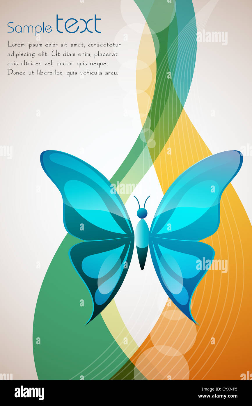 illustration of butterfly on abstract background with sample text Stock ...