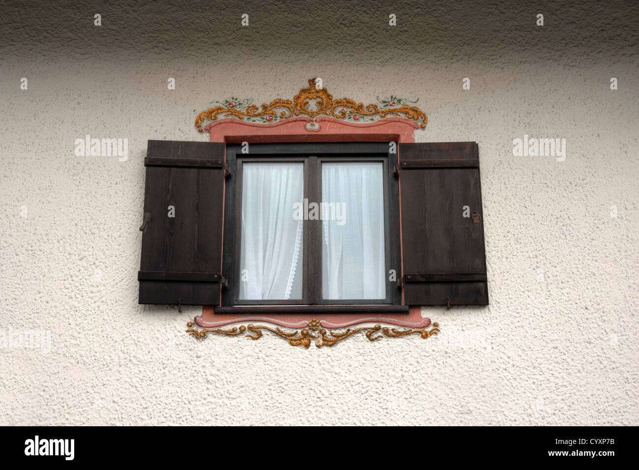 Beautifully decorated windows are popular in Bavaria, Germany Stock ...