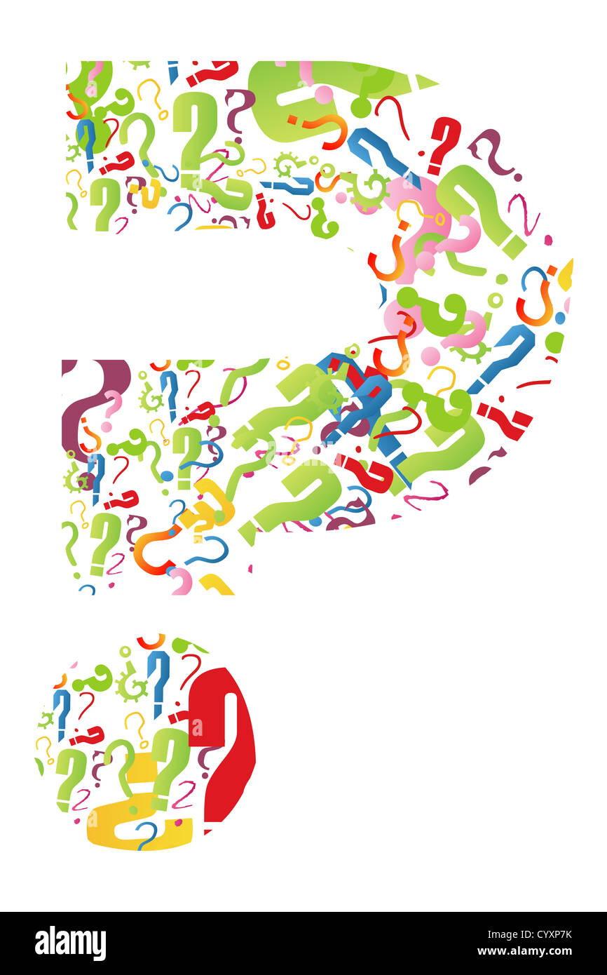 illustration of question mark formed from many question marks Stock ...
