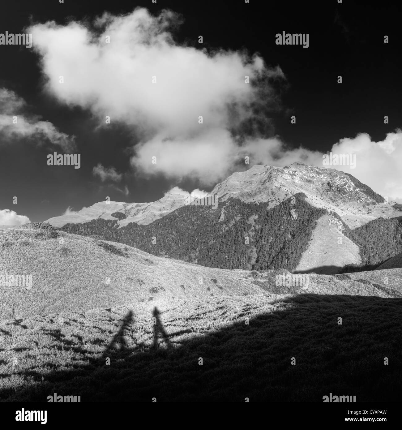 Nature in mountain with people shadow under the beautiful sky Stock ...