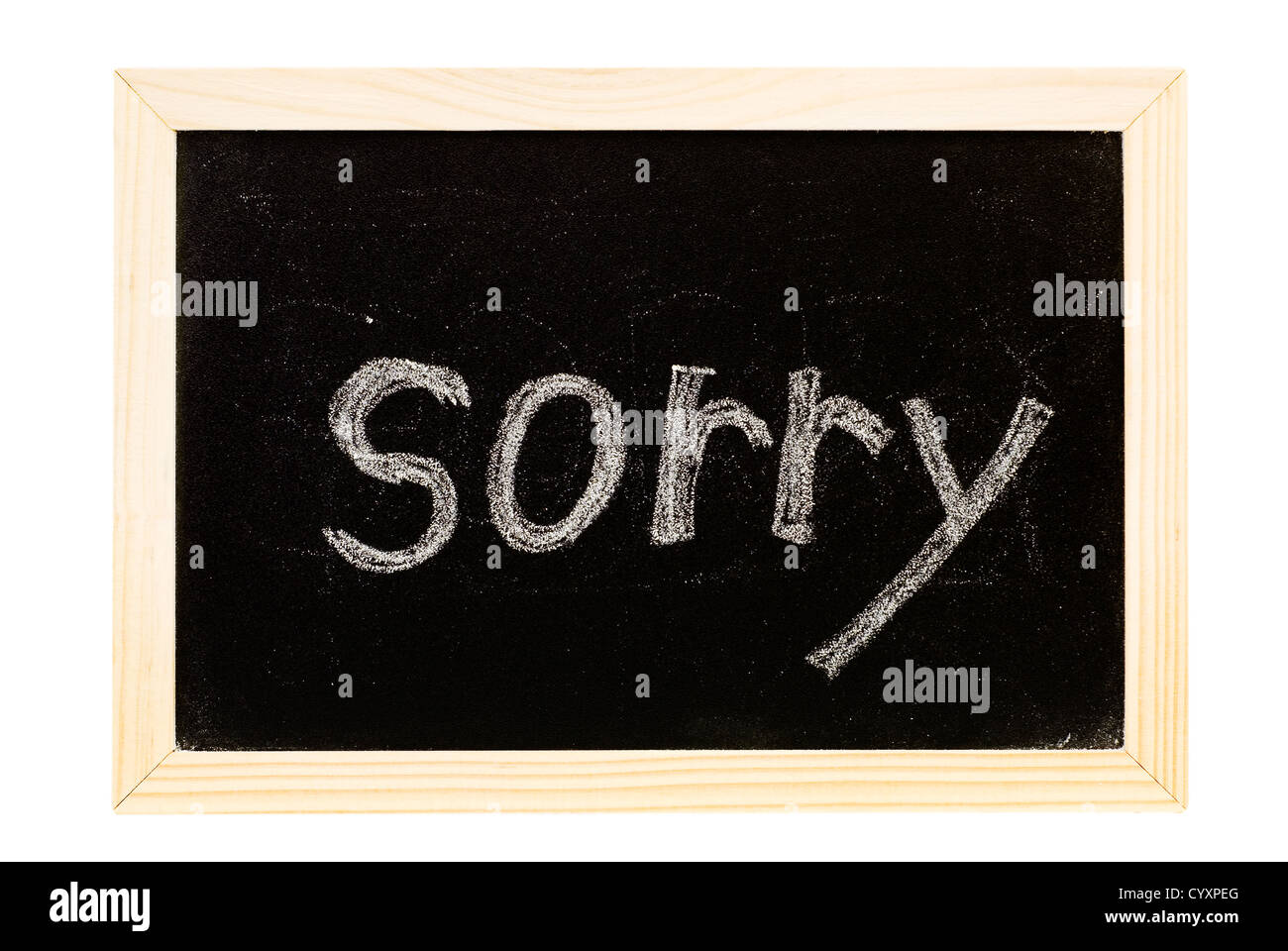 It is a blackboard written "sorry Stock Photo - Alamy
