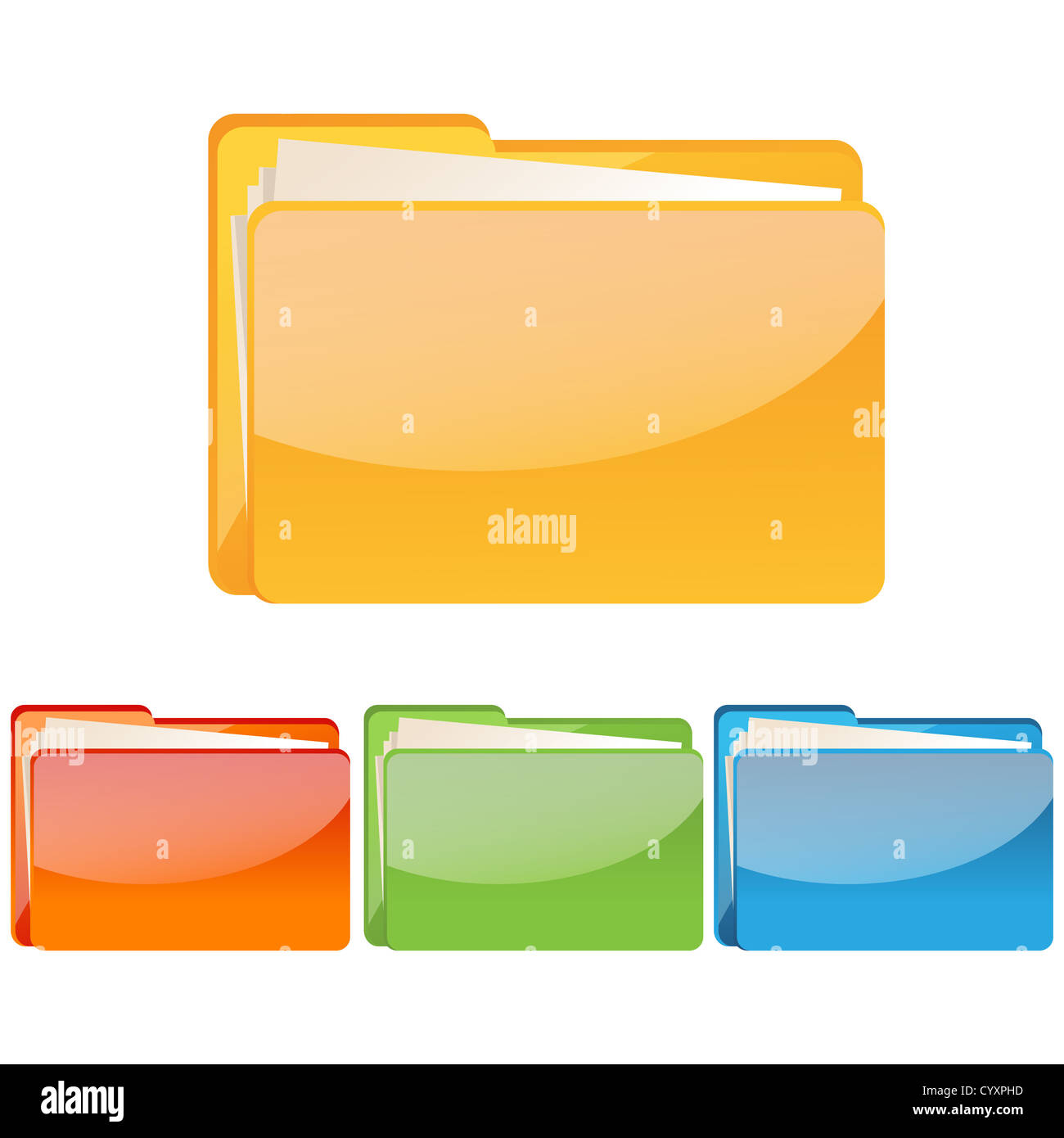 illustration of set of colorful folder icon on an isolated background ...