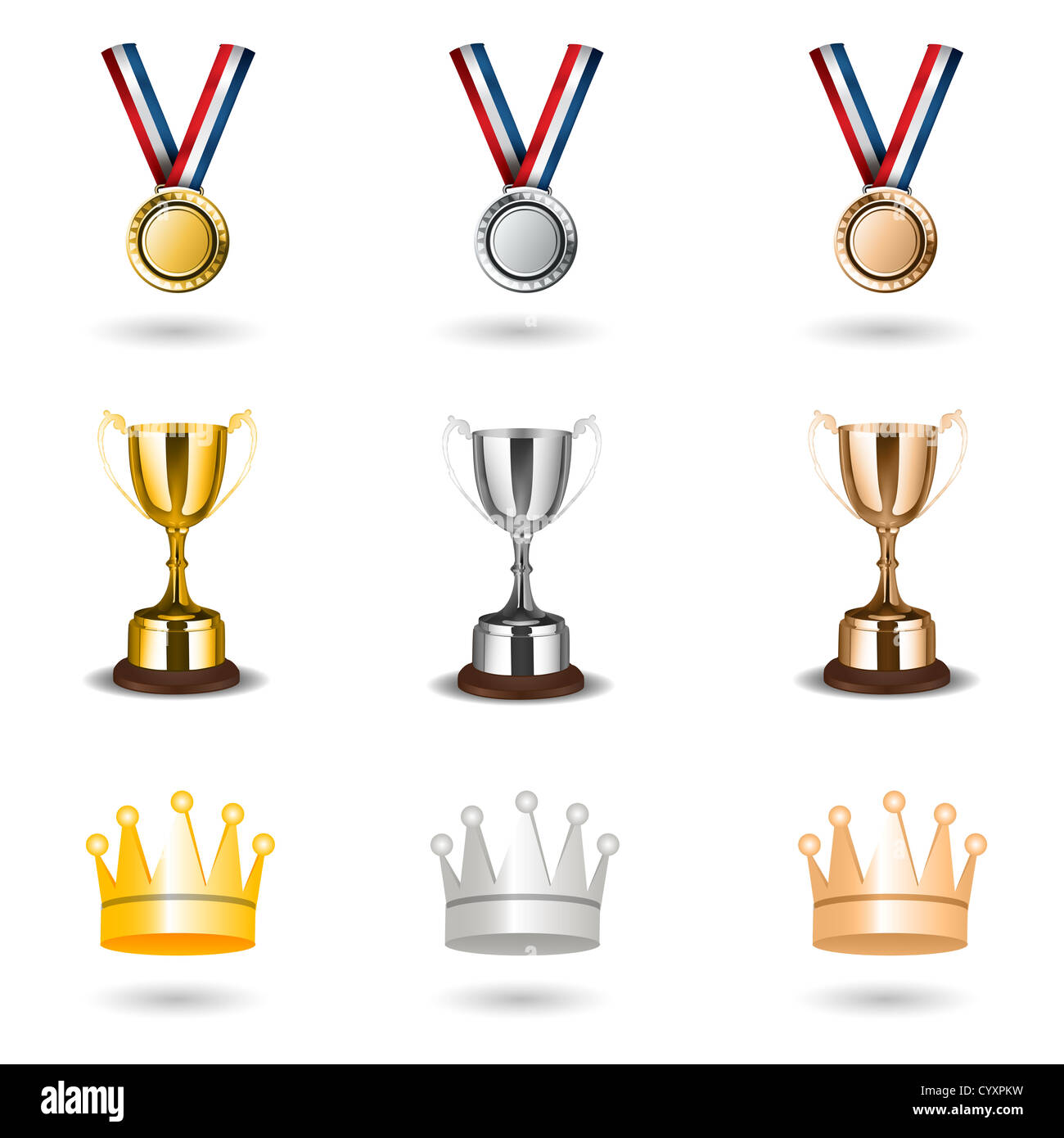 illustration of reward icons on white background Stock Photo - Alamy