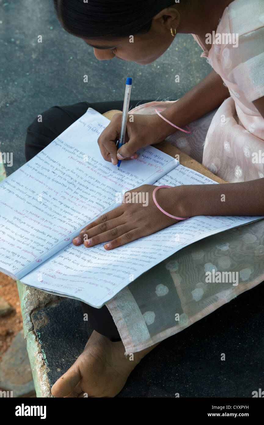 Indian children writing english hi-res stock photography and images - Alamy