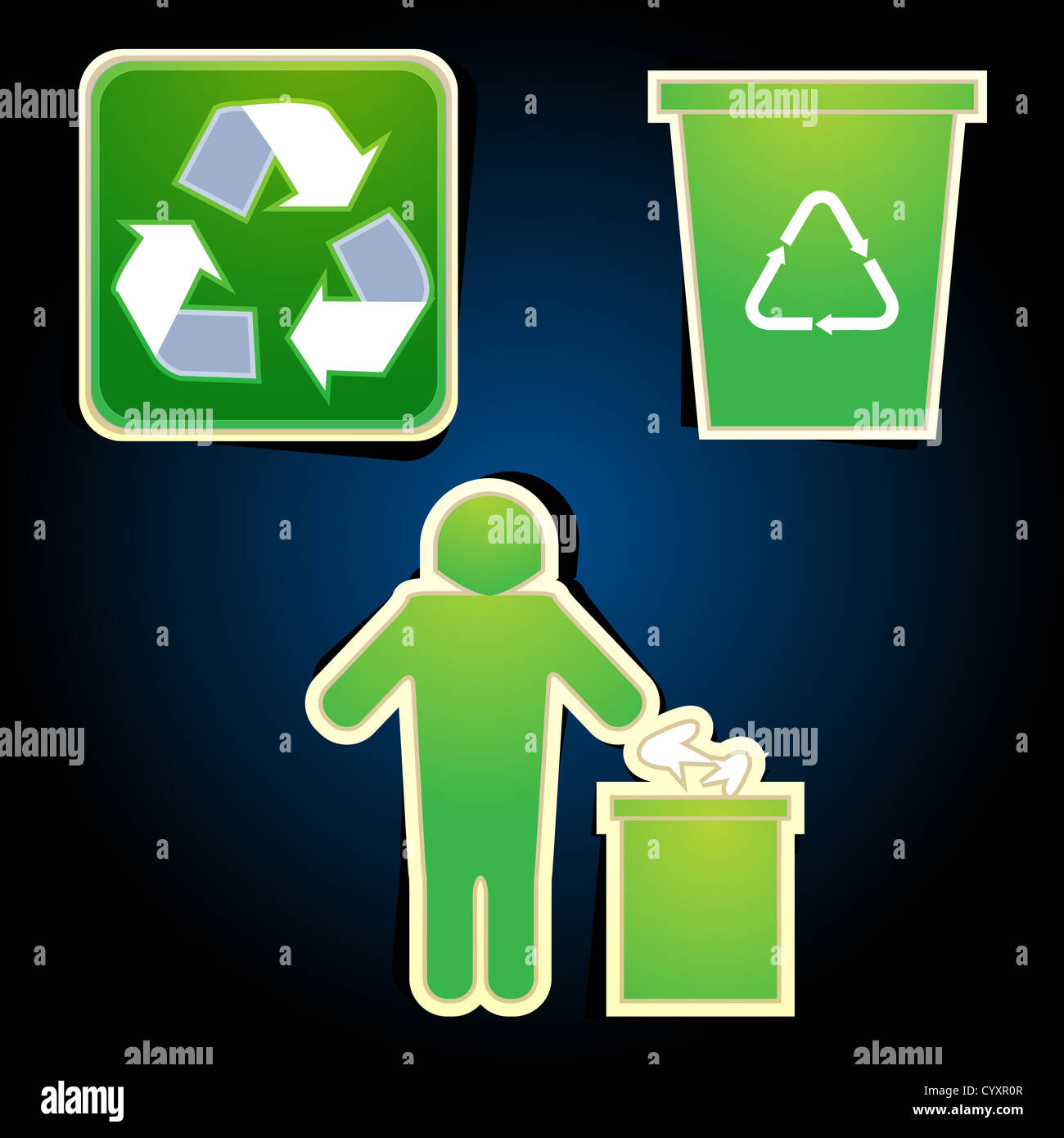 Reuse and recycle icons hi-res stock photography and images - Alamy