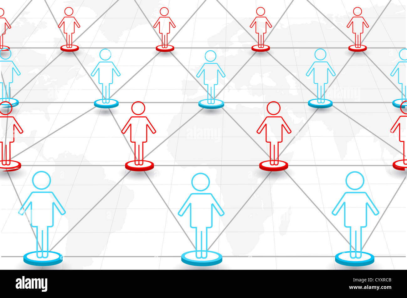 illustration of networking on white background Stock Photo - Alamy