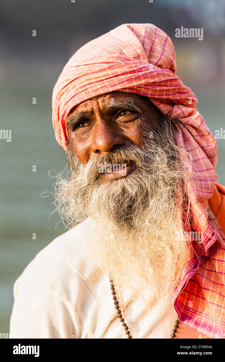 India, Uttarakhand, Rishikesh, Close up of senior man Stock Photo - Alamy