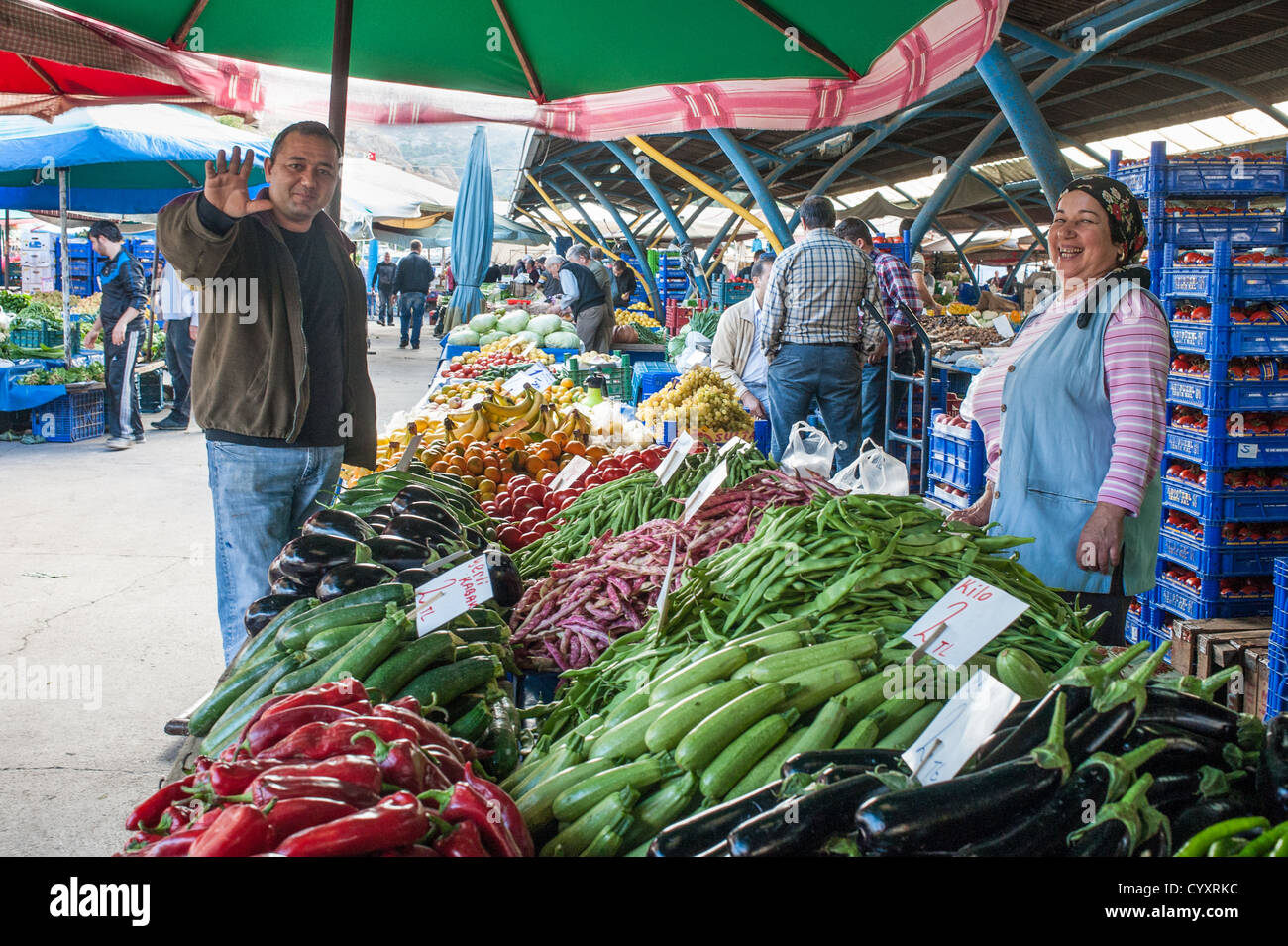 Stall holder with a customer hi-res stock photography and images - Alamy