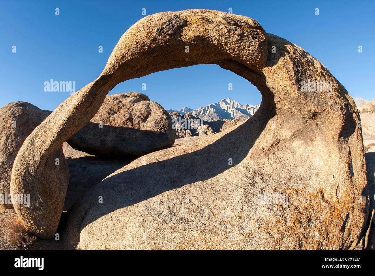 A arched rock formation at Alabama Hills in California Stock Photo - Alamy