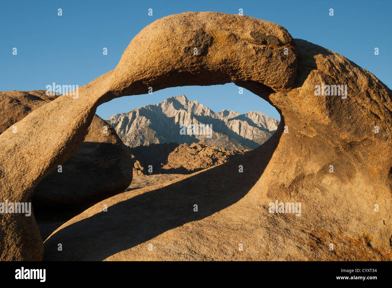 A arched rock formation at Alabama Hills in California Stock Photo - Alamy