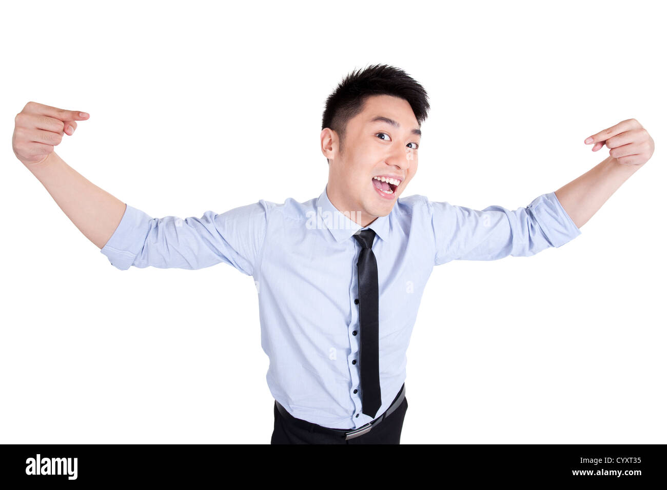Businessman showing confidence Stock Photo - Alamy