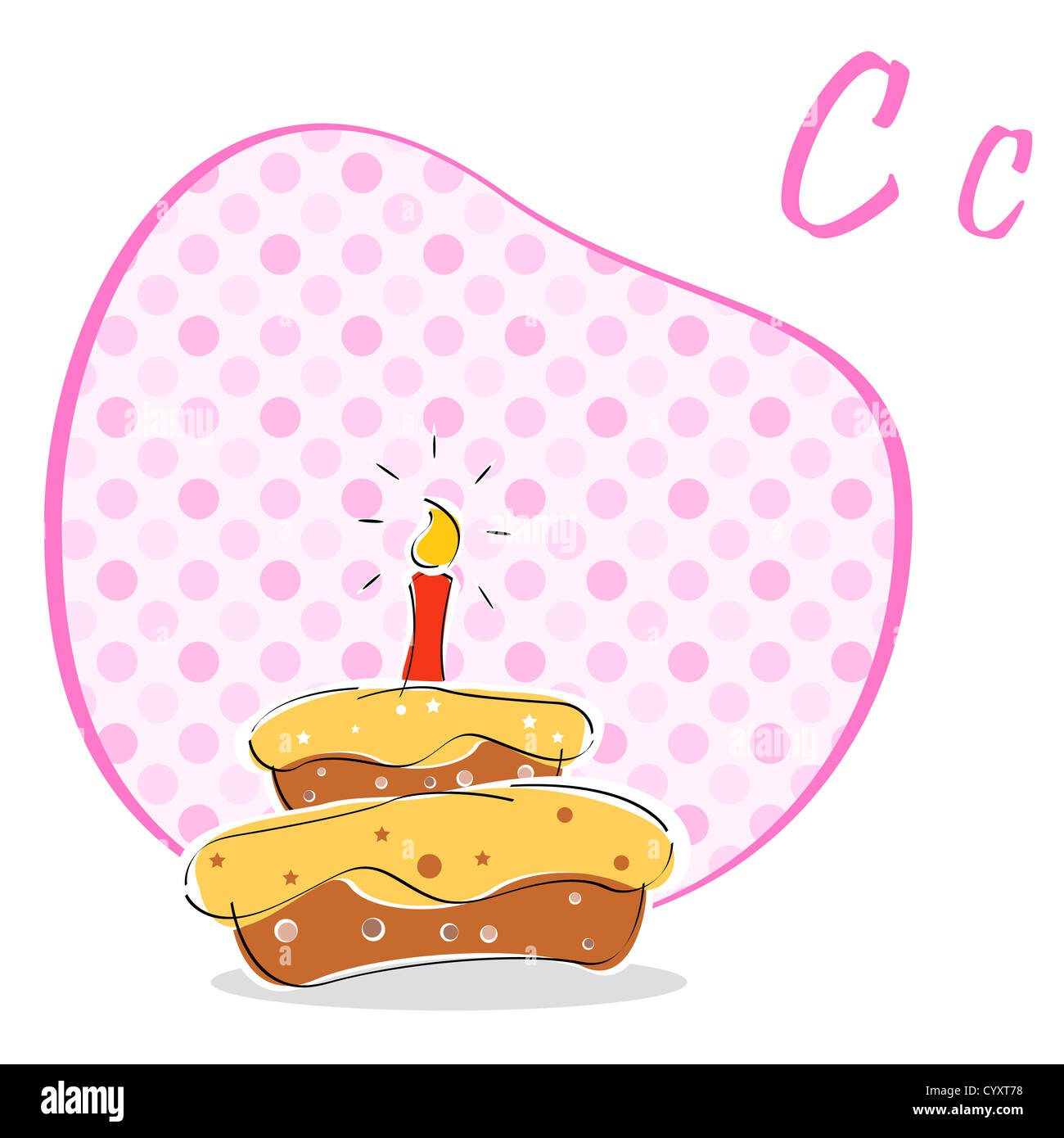 illustration of cake with alphabet c on isolated background Stock Photo ...