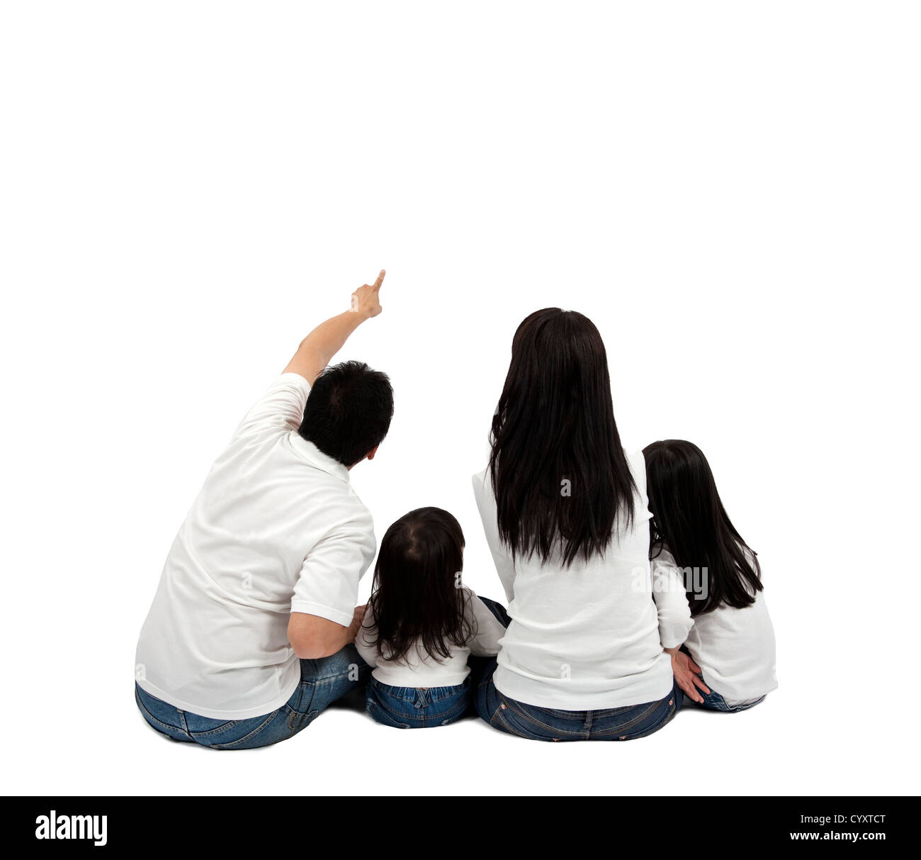 happy family on a white background.Isolated with white background Stock ...