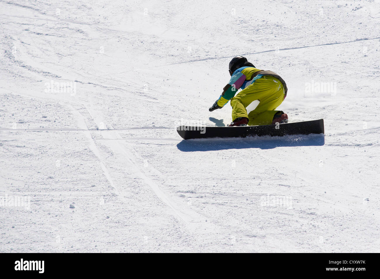 Snowboard carving on the upper Nebelhorn track Stock Photo - Alamy