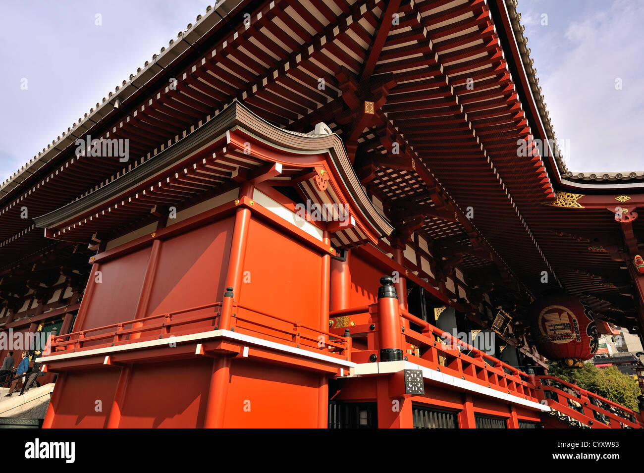 A detail of the main hall of Senso-ji temple, Asakusa, Tokyo, Japan ...