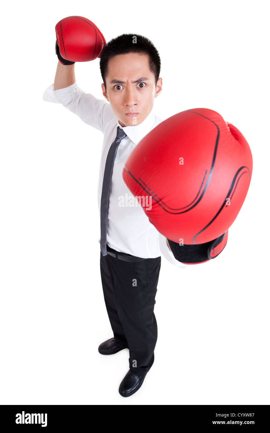 Powerful boxer in business suit Stock Photo - Alamy