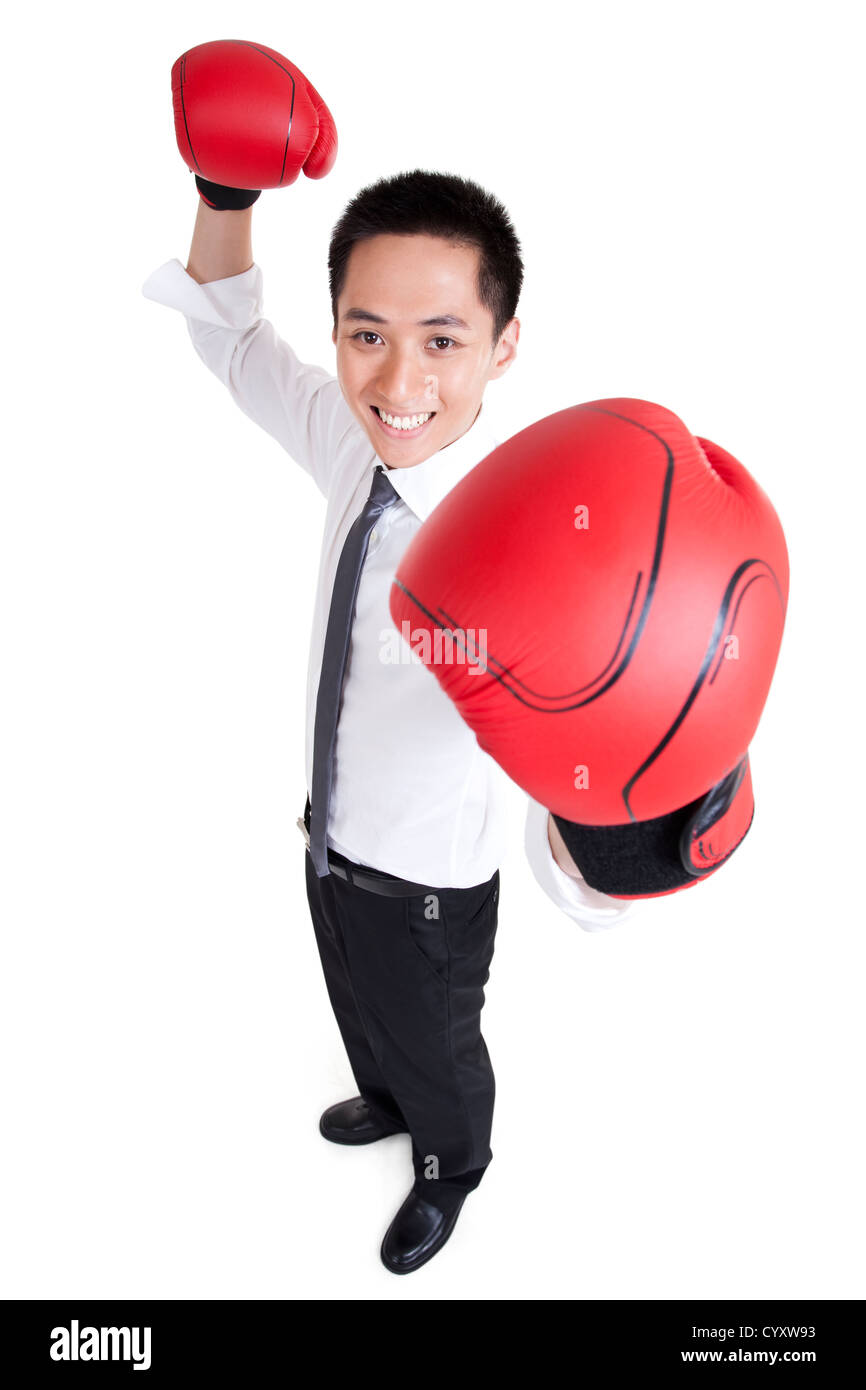Cheerful boxer in business suit Stock Photo - Alamy