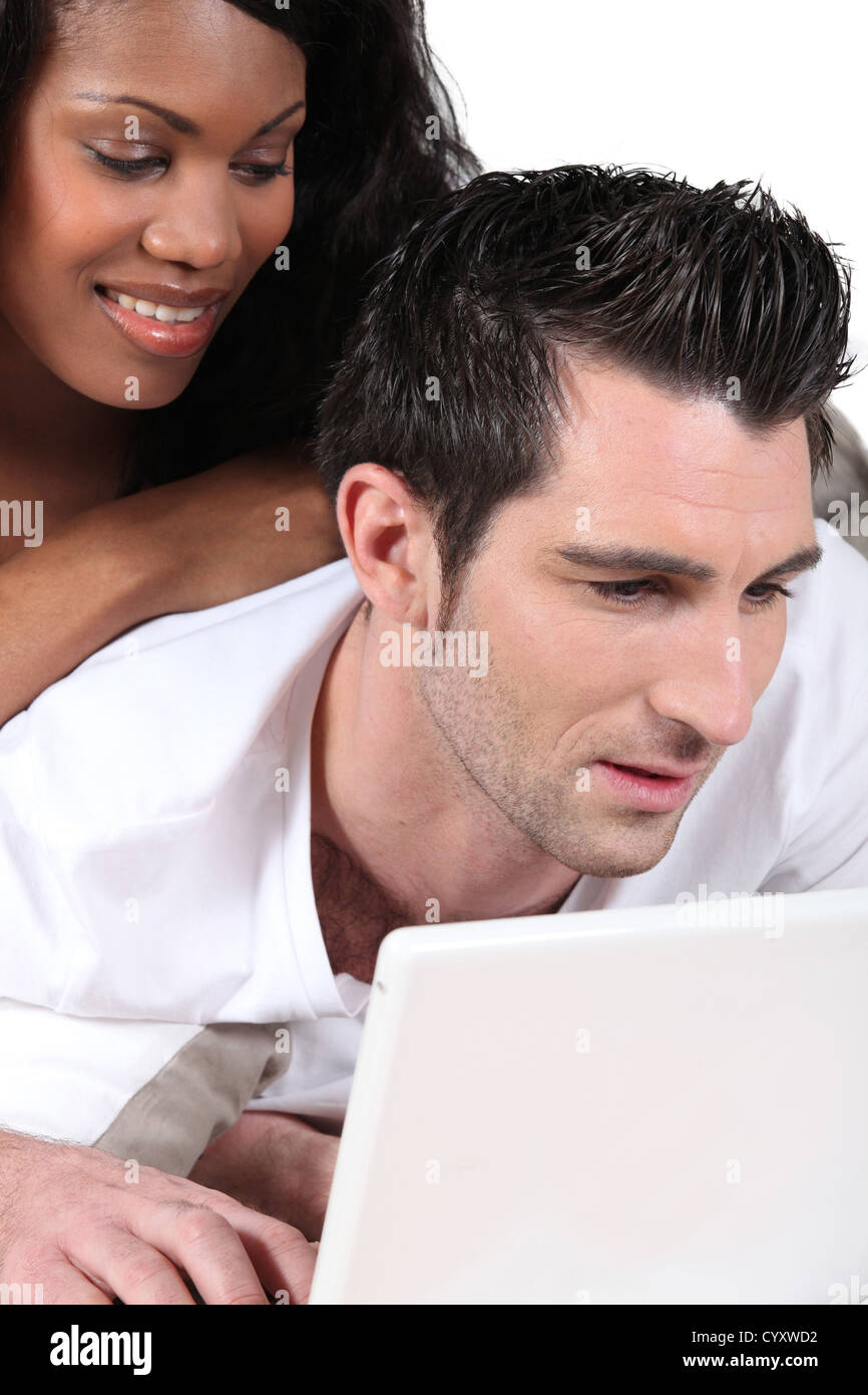 Husband ignoring his wife Stock Photo - Alamy